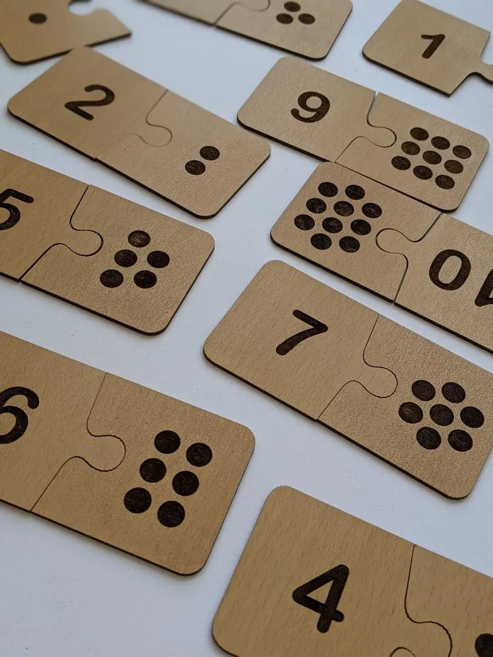 Wooden Number Puzzle & Matching Game-Teach your child how to count-PRE ...
